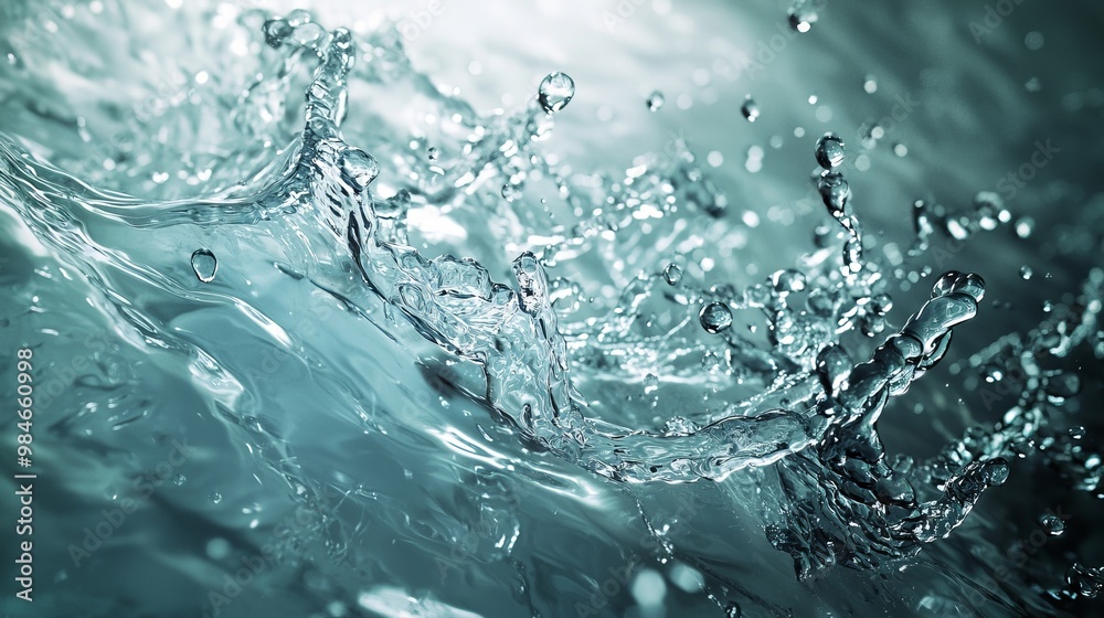 Liquid 3D Fonts: Water Splashing Typography Design with Dynamic Light ...