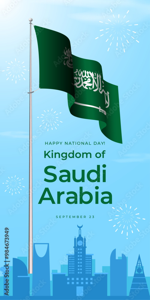 Saudi National Day Banner Background. 23rd September. Kingdom of Saudi ...