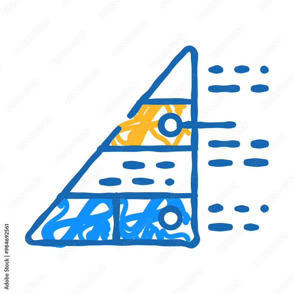 pyramid maslow doodle icon sketch vector. pyramid maslow sign. isolated ...