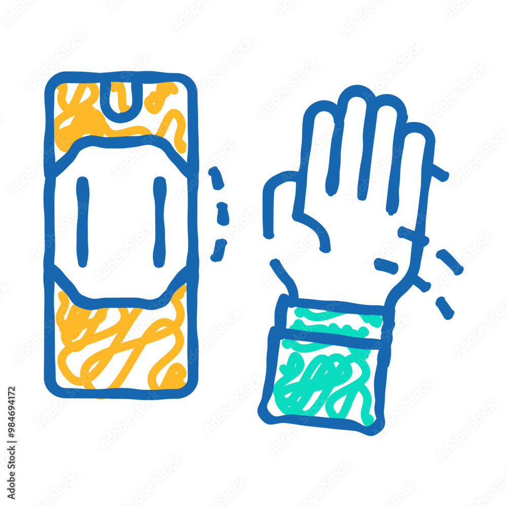 motion sensor doodle icon sketch vector. motion sensor sign. isolated ...