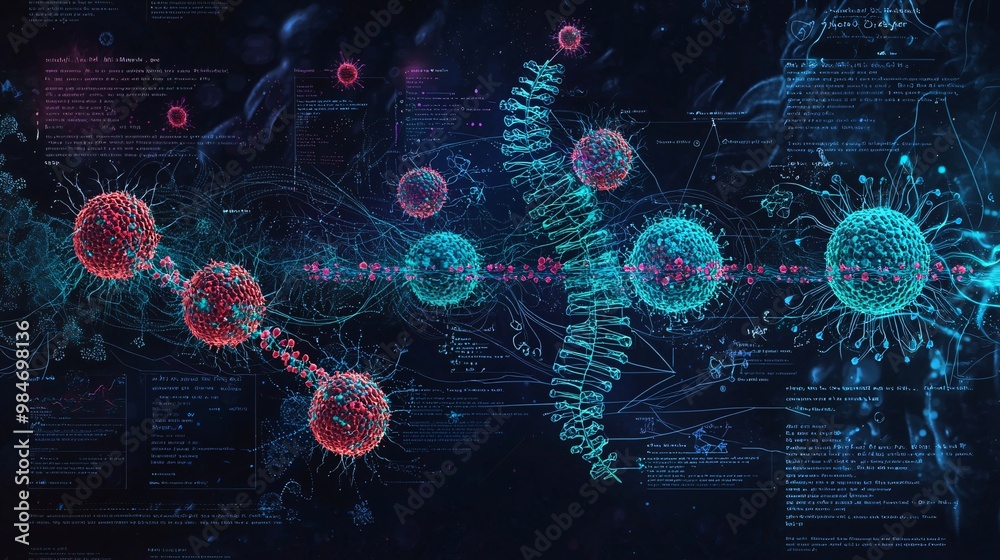 Diagram of a viral replication cycle, showing genome synthesis. Dark ...