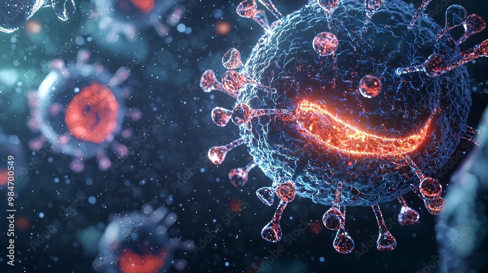 Diagram of a viral entry, showing attachment to host cell. Dark ...
