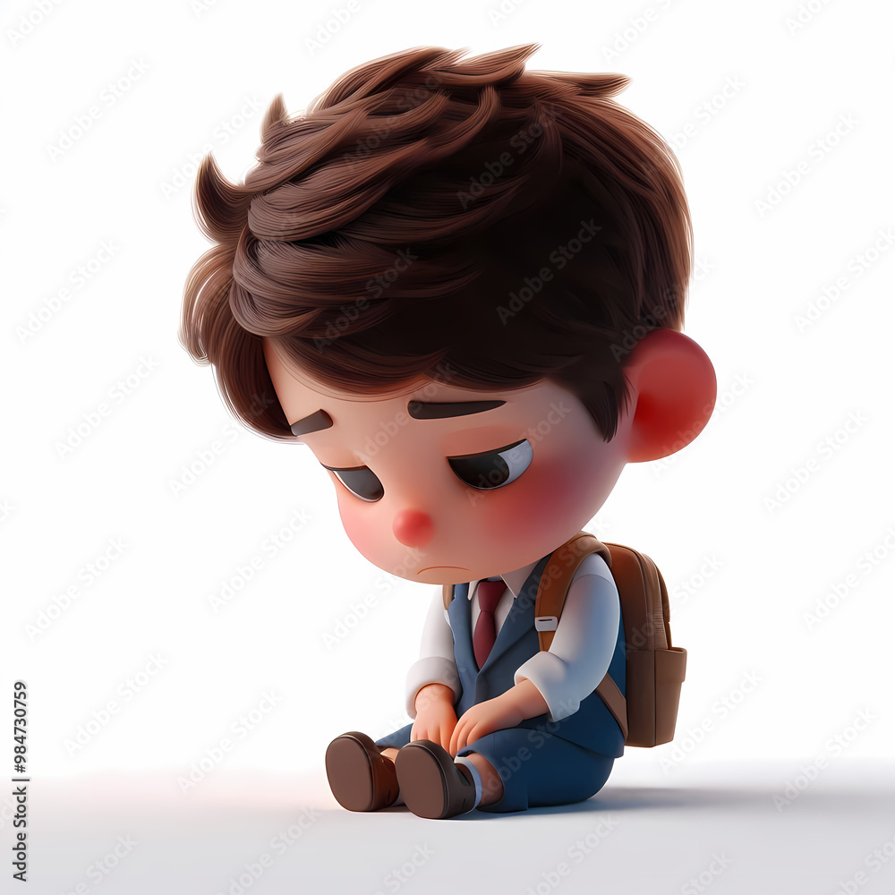 Sadness: Dejected Young Boy - Emotional 3D Character for Children's ...