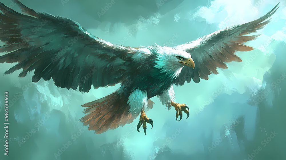 An ethereal being that combines the fierce beauty of a thunderbird and ...