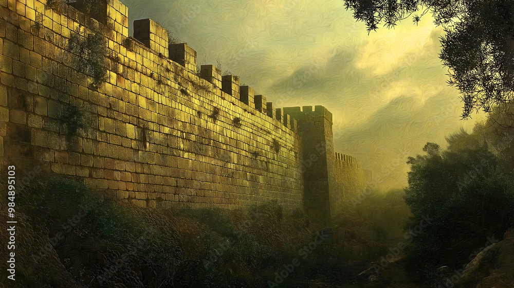 The walls of the famous Jericho, which the Israelites attacked and ...