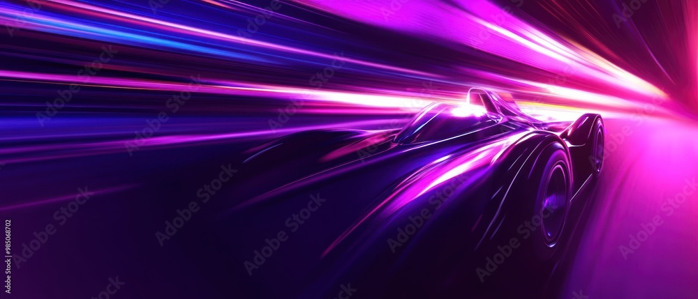Graphic illustration of a design purple abstract speed racing car ...