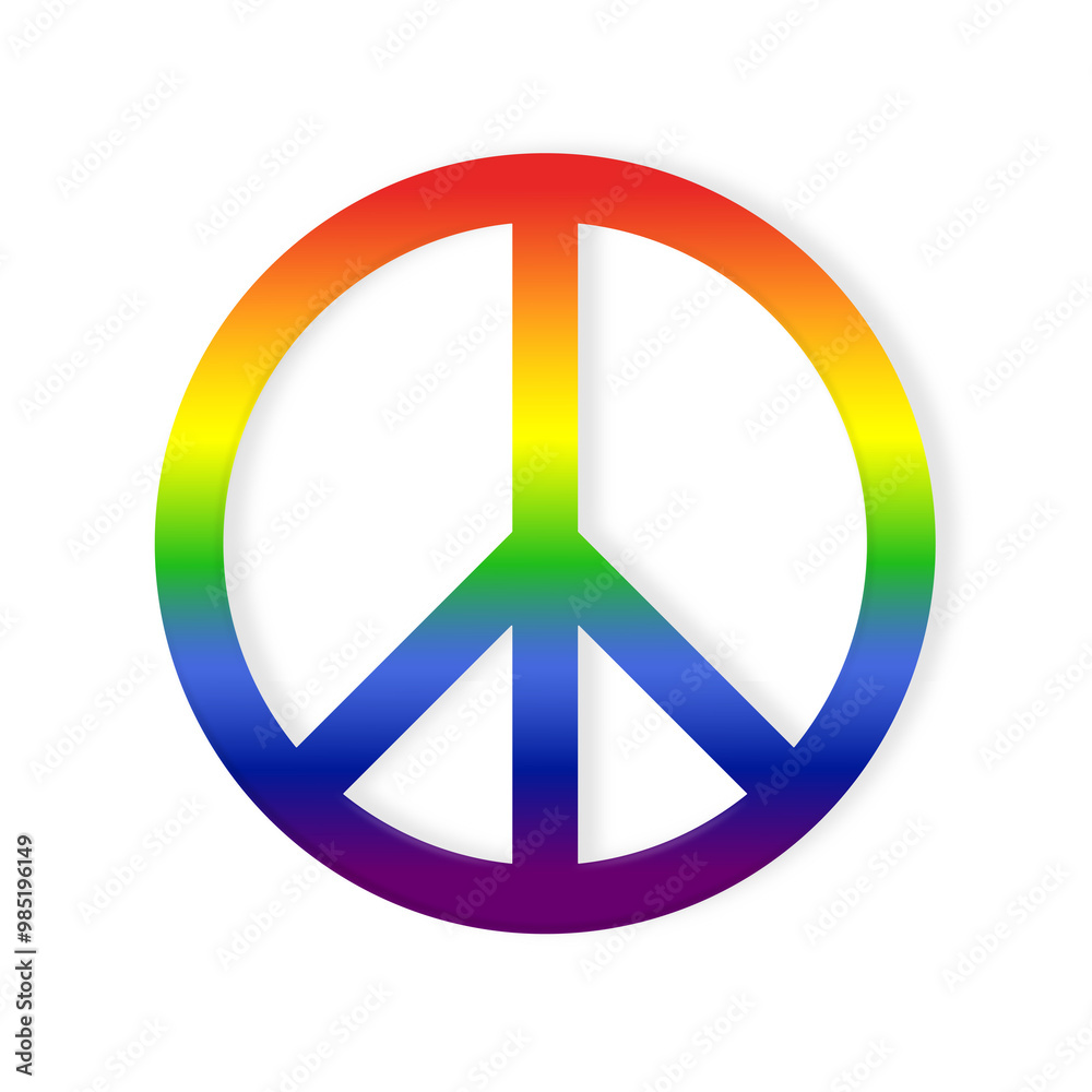 Icon International symbol of peace logo is in rainbow colors on a ...