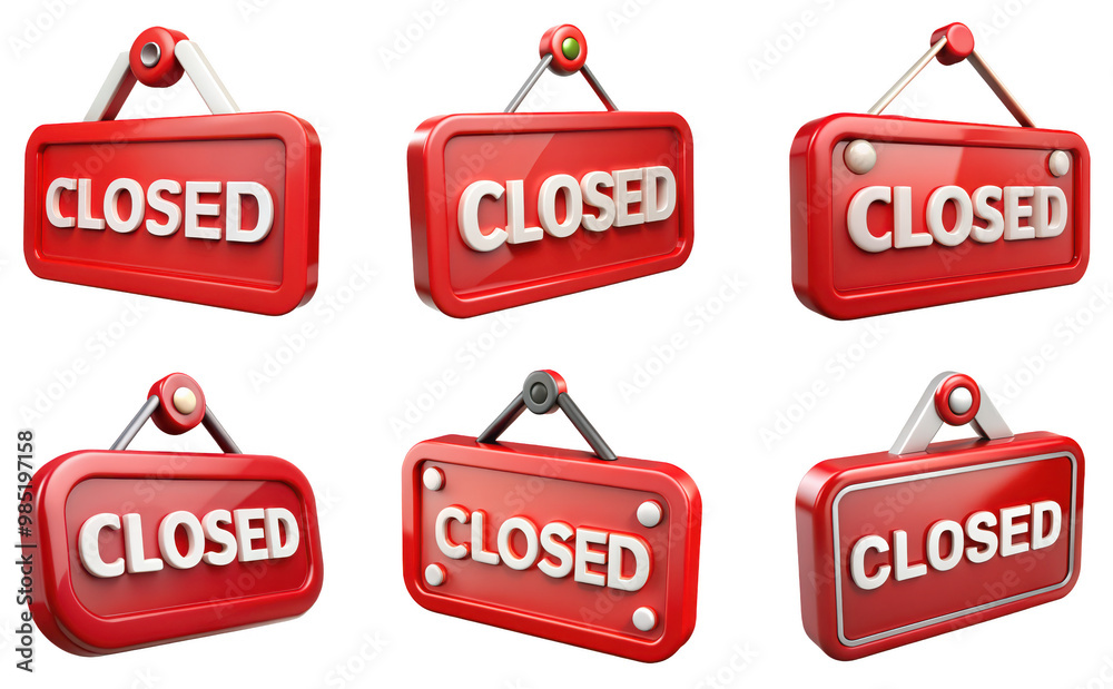 PNG Closed Sign 3d collection, in cartoon style minimal on transparent ...