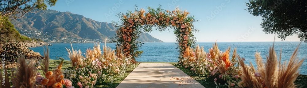 Ceremony backdrop with personalized signage for a memorable wedding ...