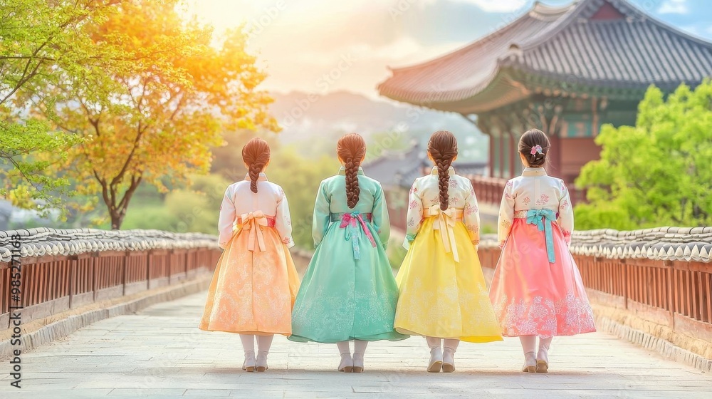 Traditional Korean Hanbok Dresses Korean women wearing traditional ...