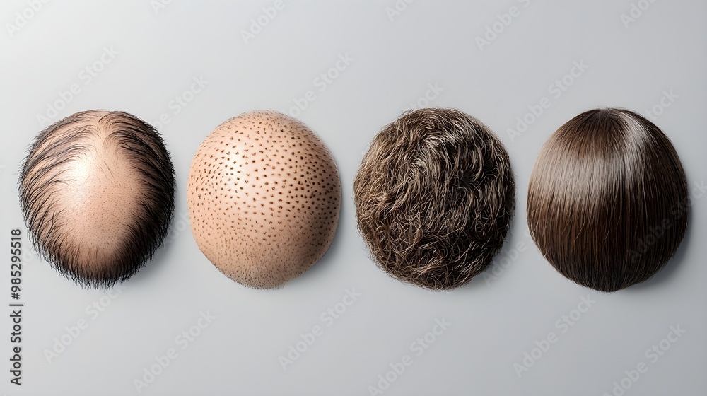 Infographic showing the hair growth process, with detailed before-and ...