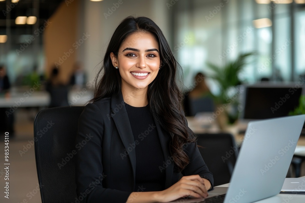 Empowered Indian Woman Reaching New Heights In Her Career generative ai ...