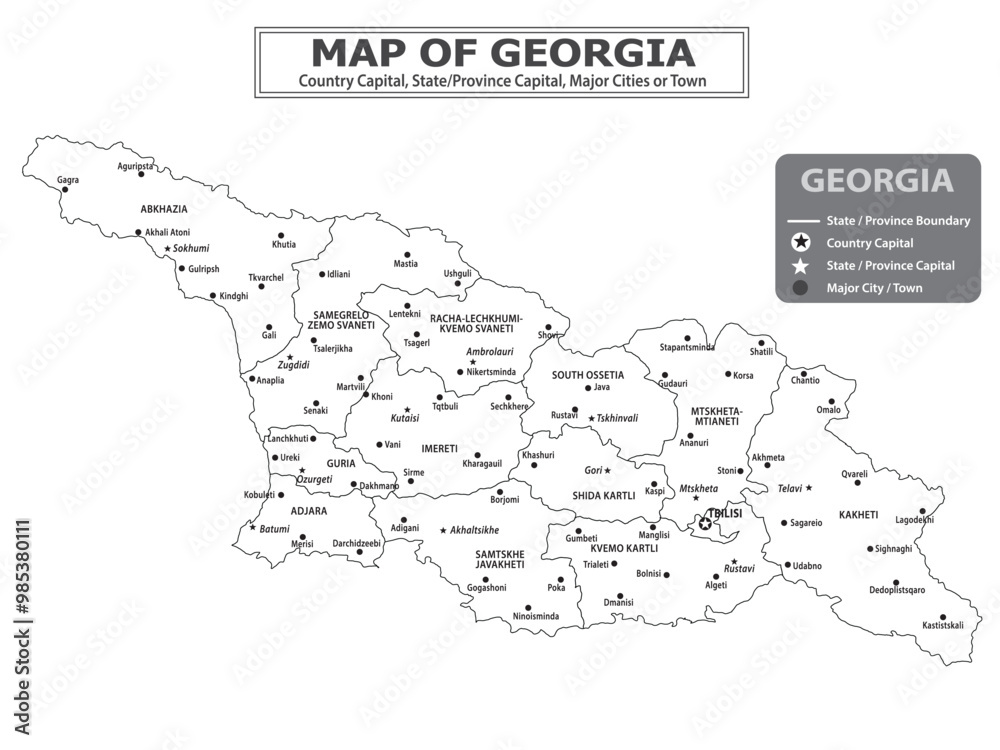 Political map. Political map of country with capital, province or state ...