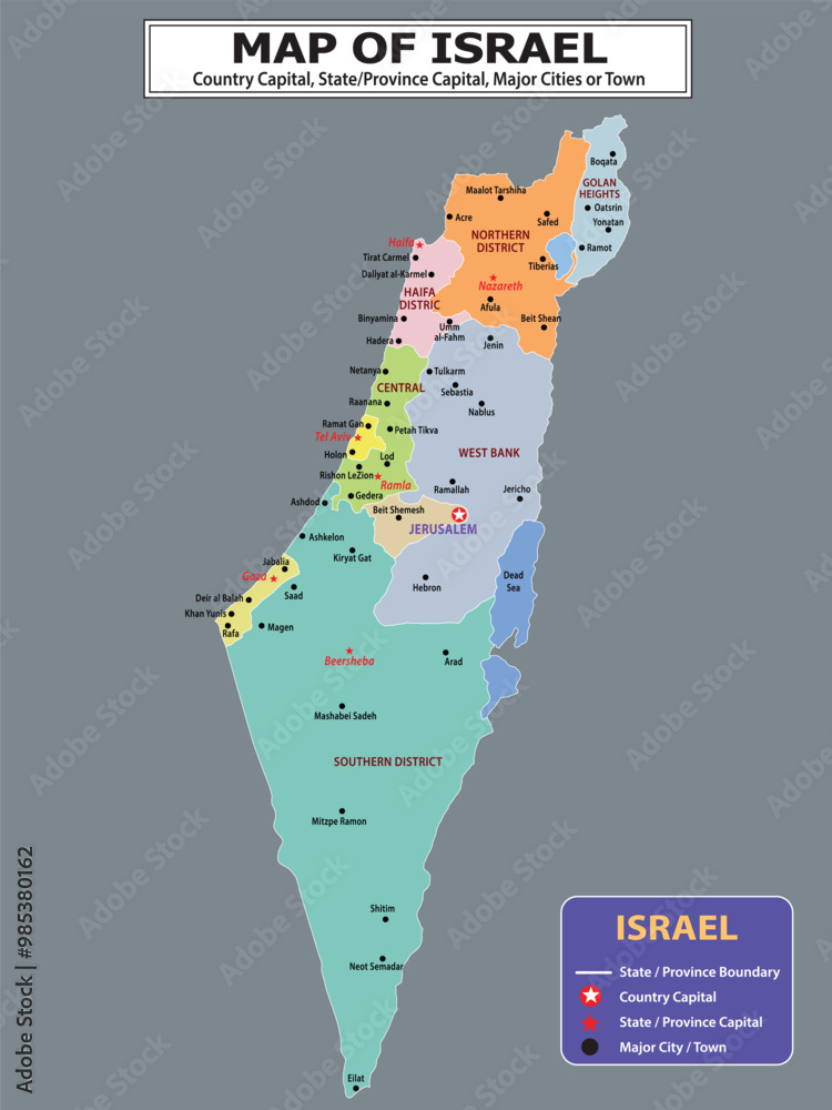 Political map. Political map of country with capital, province or state ...