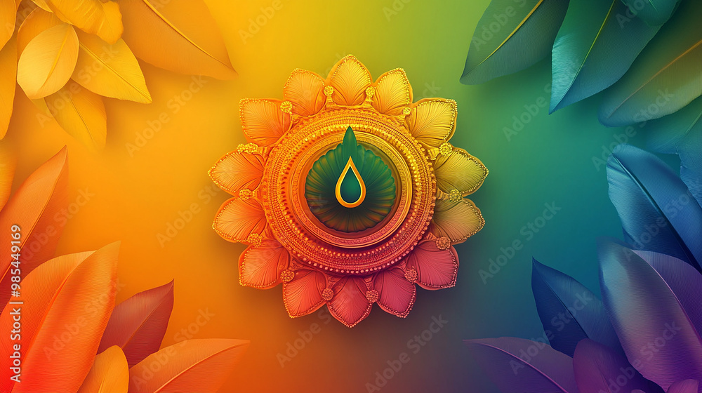 Gradient background onam festival Stock Illustration | Adobe Stock