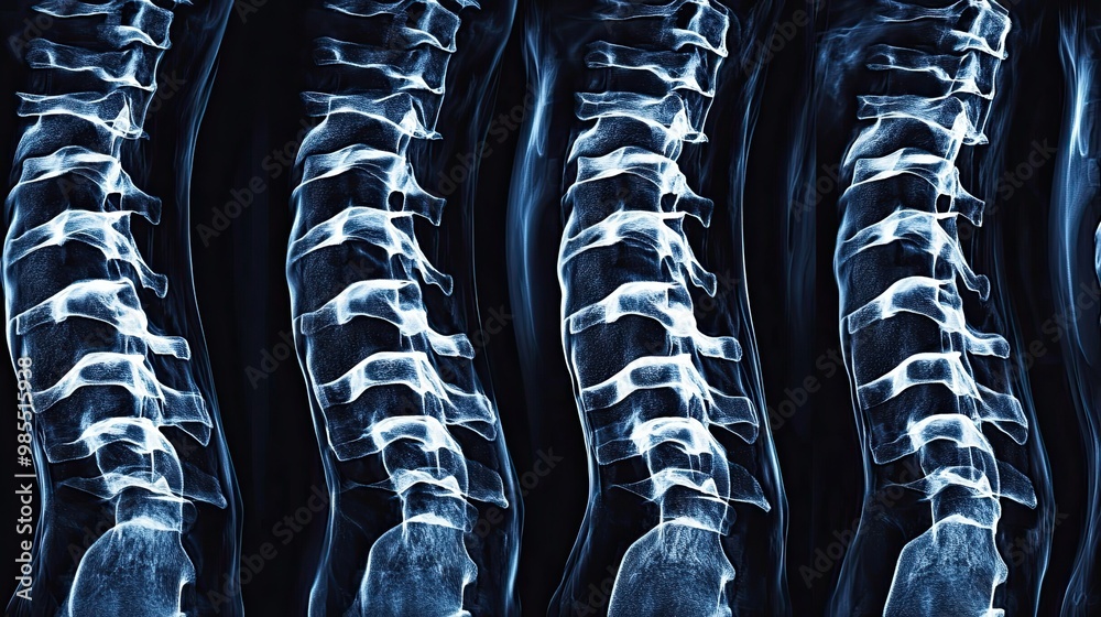 Series of MRI scans showing the progression of degenerative disc ...
