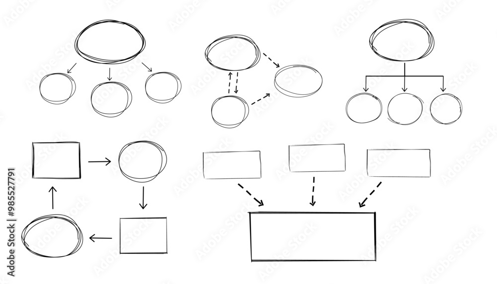 Mind map infographic diagram doodle line free hand drawing. Idea scheme ...