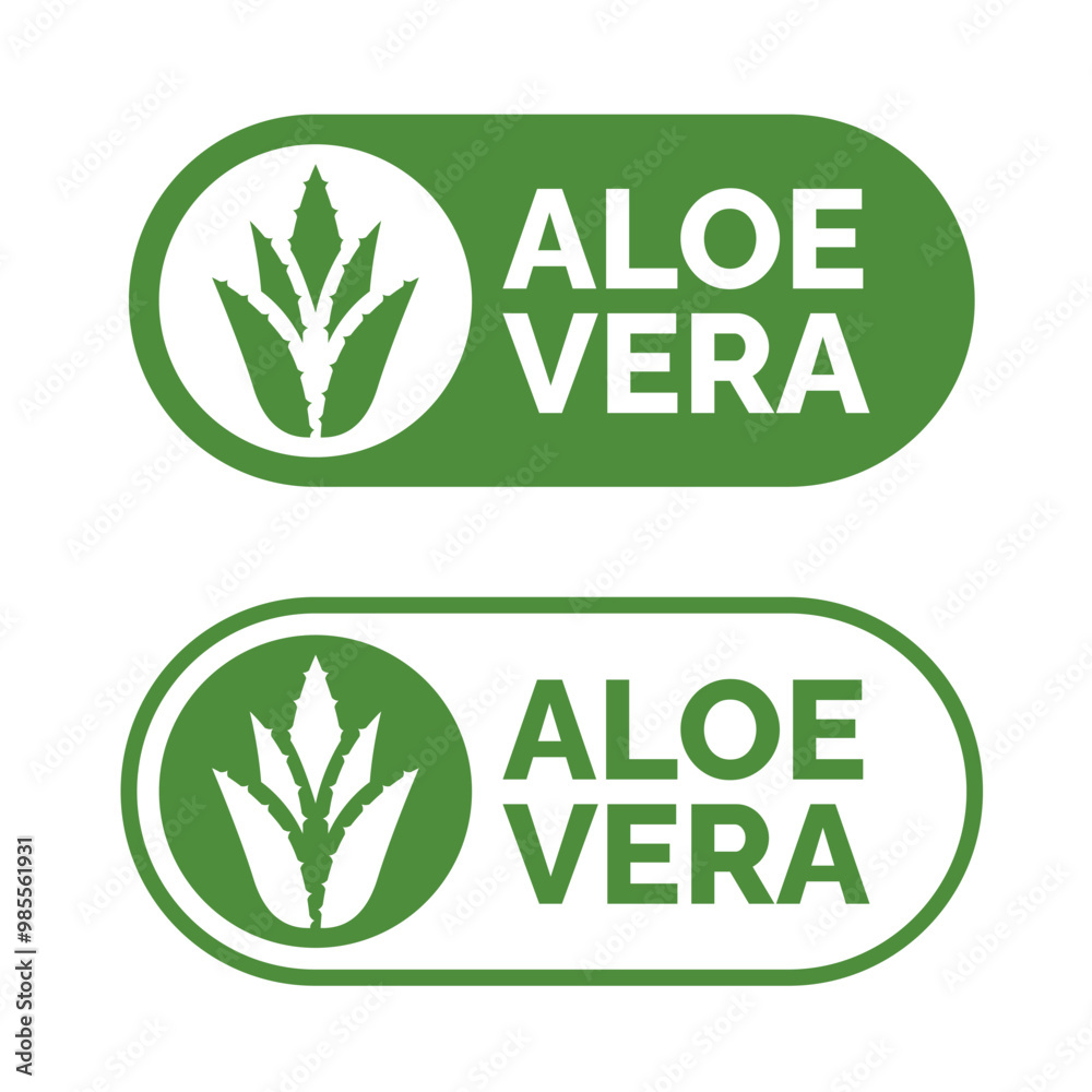 Aloe Vera symbol, logo, badge, icon, sticker, label, emblem, stamp ...