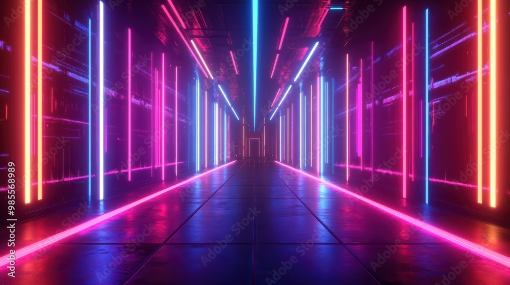 3d technology abstract neon light background, wallpaper background ...