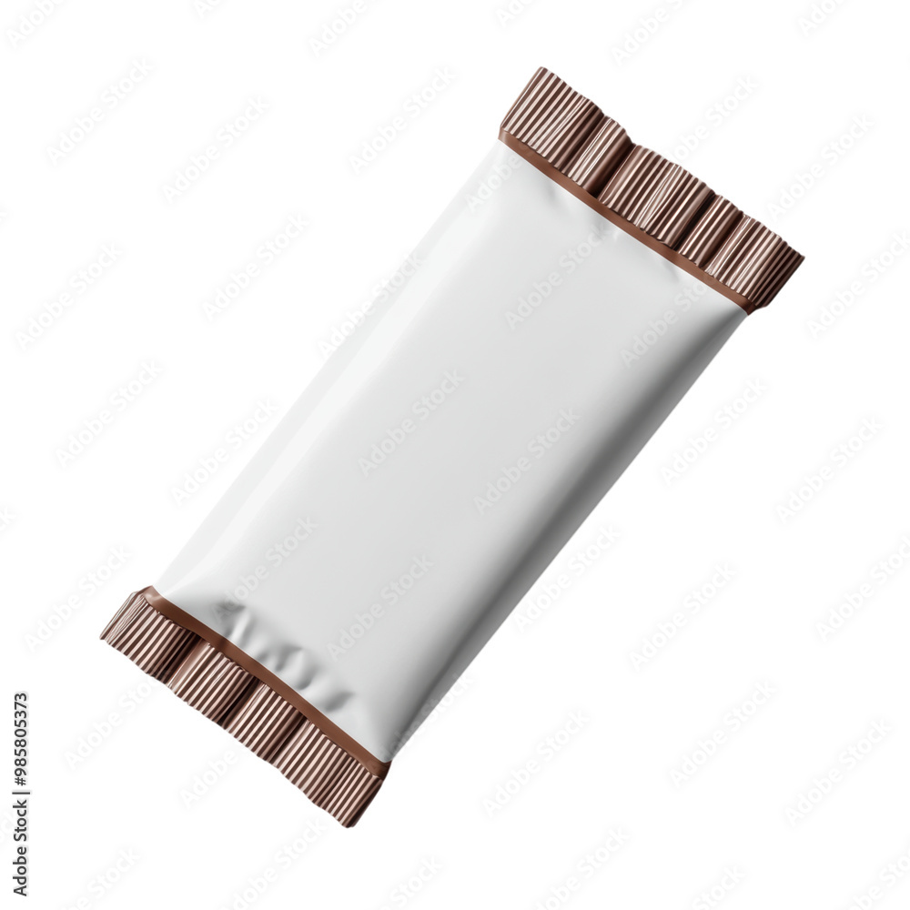 Rectangular candy bar packaging mockup with an editable label, png ...