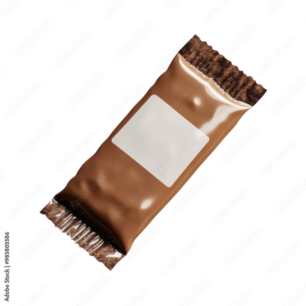Rectangular candy bar packaging mockup with an editable label, png ...