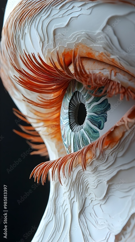 Detailed 3D Paper Cut Cross Section of the Human Eye Anatomy Stock ...