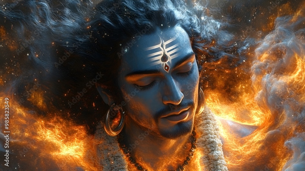 Shiva the Hindu God of Destruction and Transformation Performing Cosmic ...