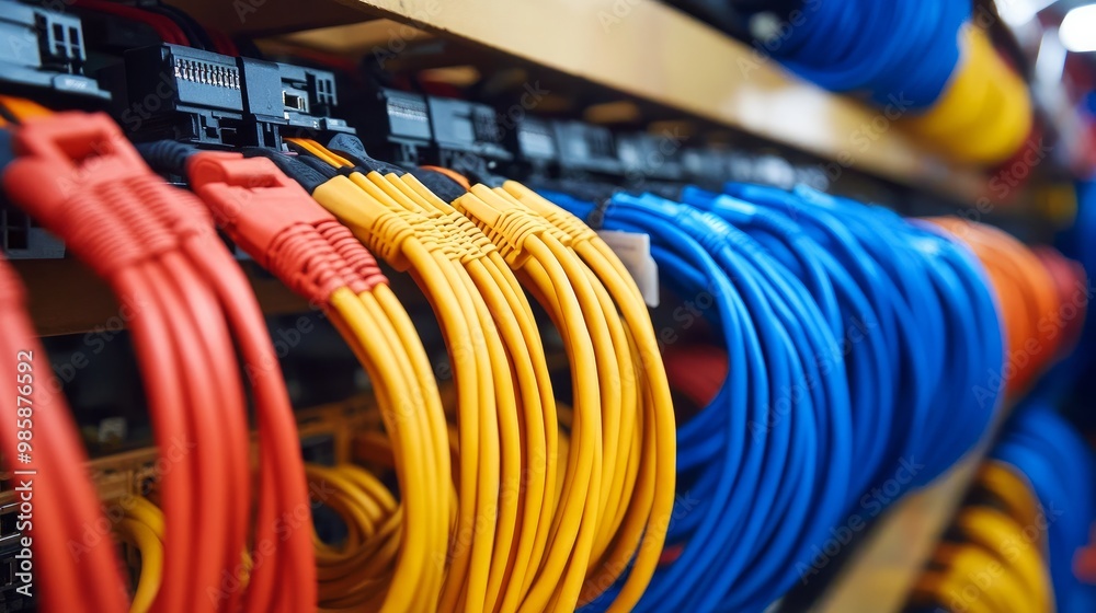 Hand-select numerous RJ45 UTP Cat6 LAN fiber optic and Ethernet cables ...