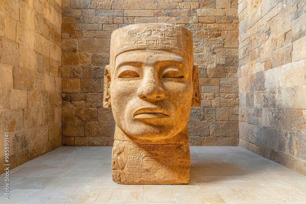 Ancient Olmec Colossal Head, PreColumbian Sculpture The imposing ...