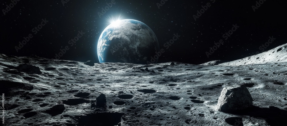 moon earth satellite view space Stock Photo | Adobe Stock