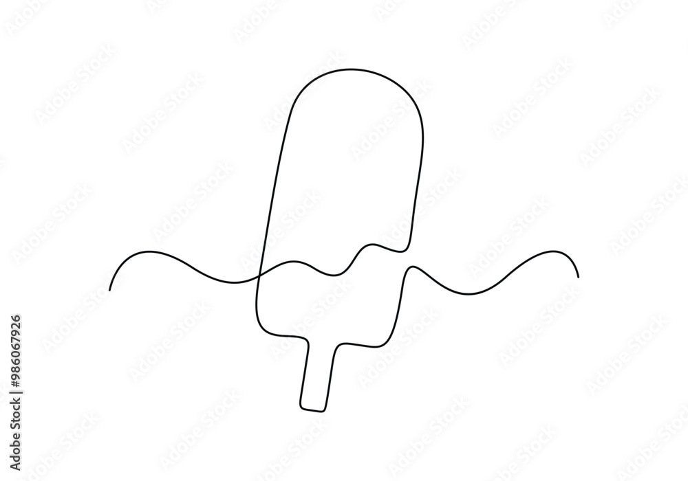 Ice cream bar continuous one line drawing vector illustration Stock ...