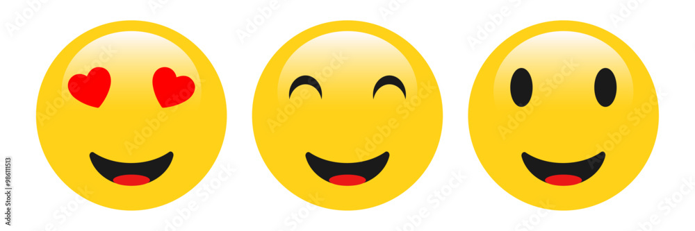smile emoji, smiling, laugh emoji icon set in generic style, laughing ...