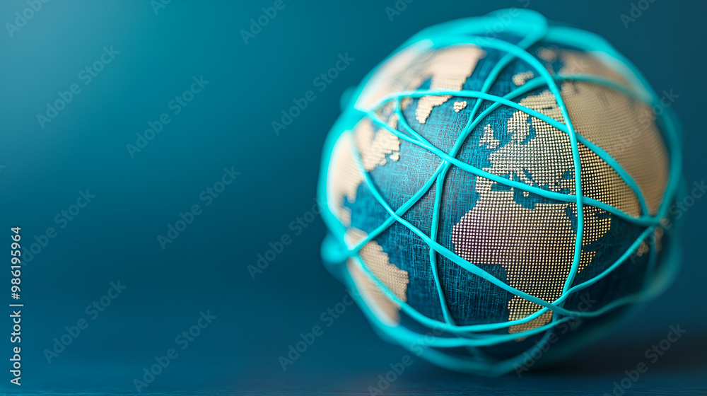 Futuristic visualization of the internet as a digital globe with ...