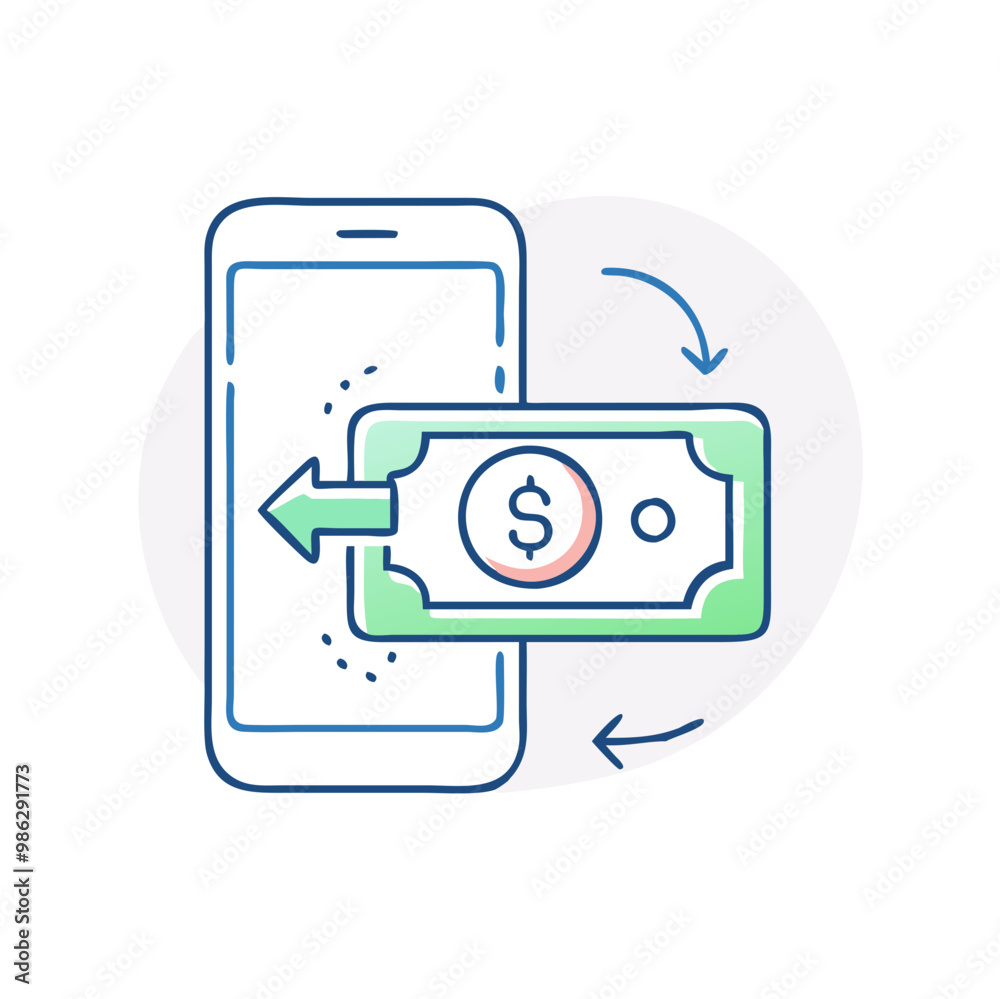 Money transfer icon with arrow and currency symbols, symbol of ...