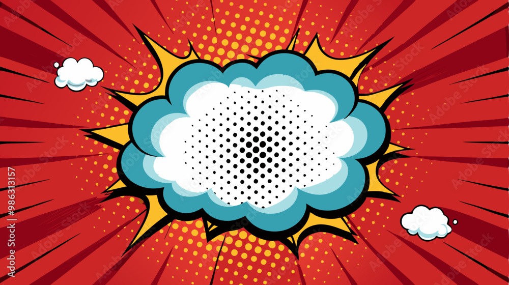 Pop art splash background, explosion in comics book style, blank layout ...