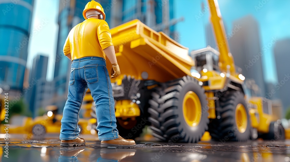 Autonomous Construction Vehicle in Action, showcasing advanced ...