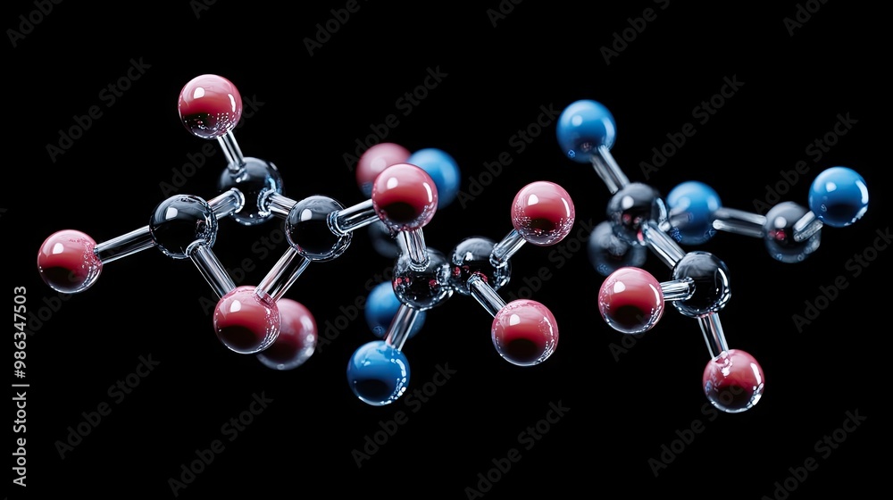 A molecular model with chemical bonds highlighted, representing complex ...
