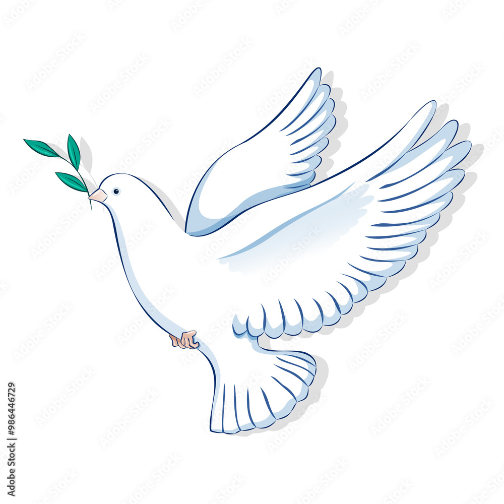Dove of peace logo on a transparent background. Symbol of peace and ...