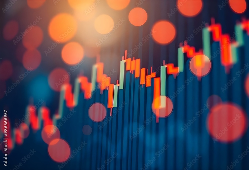 graph background with bokeh, presenting a candlestick chart, with ...