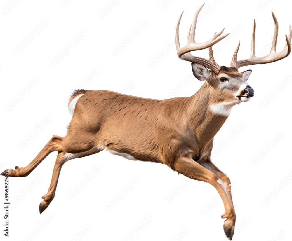 a white-tailed deer buck (Odocoileus virginianus) with antlers in ...