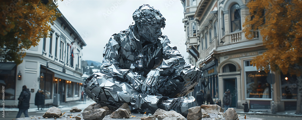 Digital computer AR art exhibit where physical sculptures augmented by ...