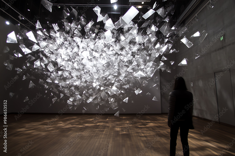 Interactive AR art where visitors walk through gallery of glowing ...