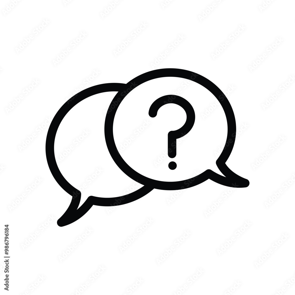 chat speech message bubbles with question marks. Forum icon ...