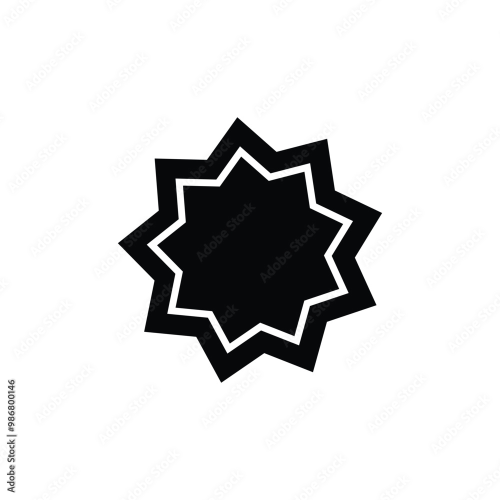 Bahai star. Black linear Bahai symbol. Religious symbol of Bahaism ...