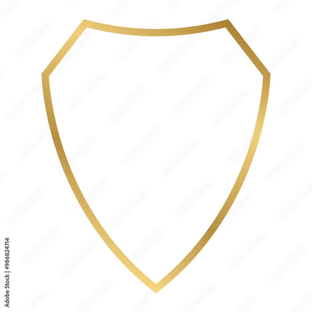 gradient gold outline shield Stock Vector | Adobe Stock
