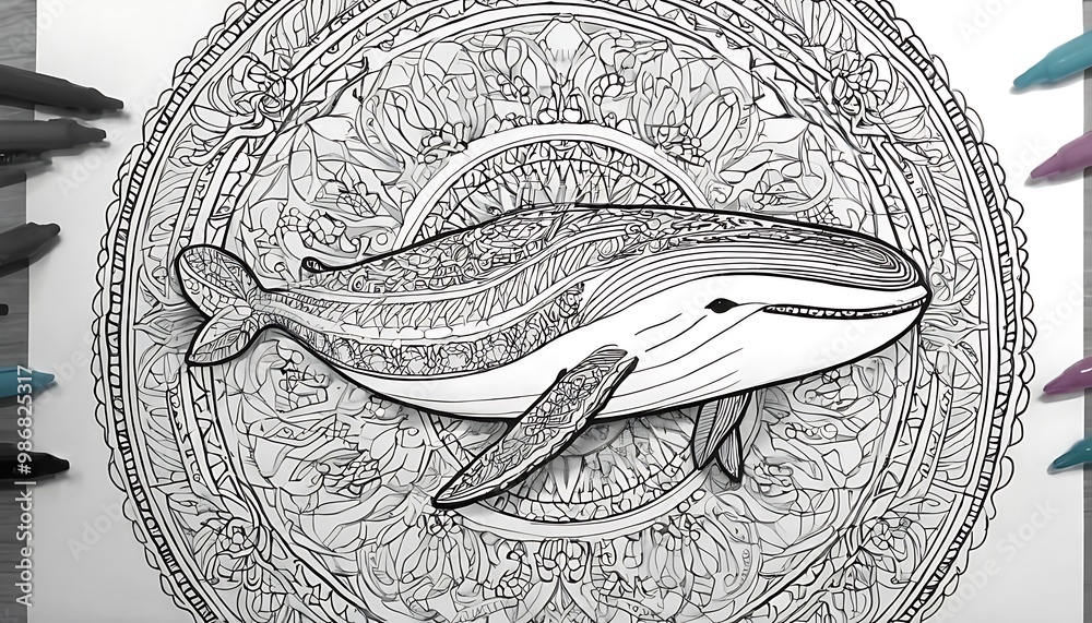 Stock-Illustration „blue while coloring pages for kids,Dolphin ...