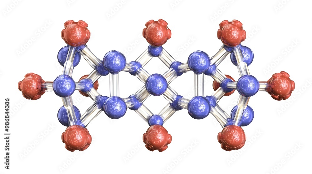3D model of the van der Waals structure of tirzepatide, featuring detailed atomic interactions ...