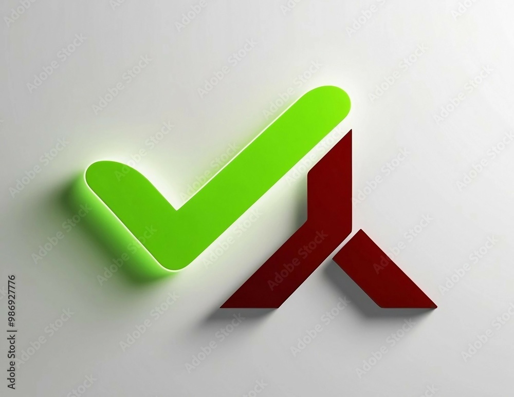 3d Green check mark button on white background Stock Illustration ...