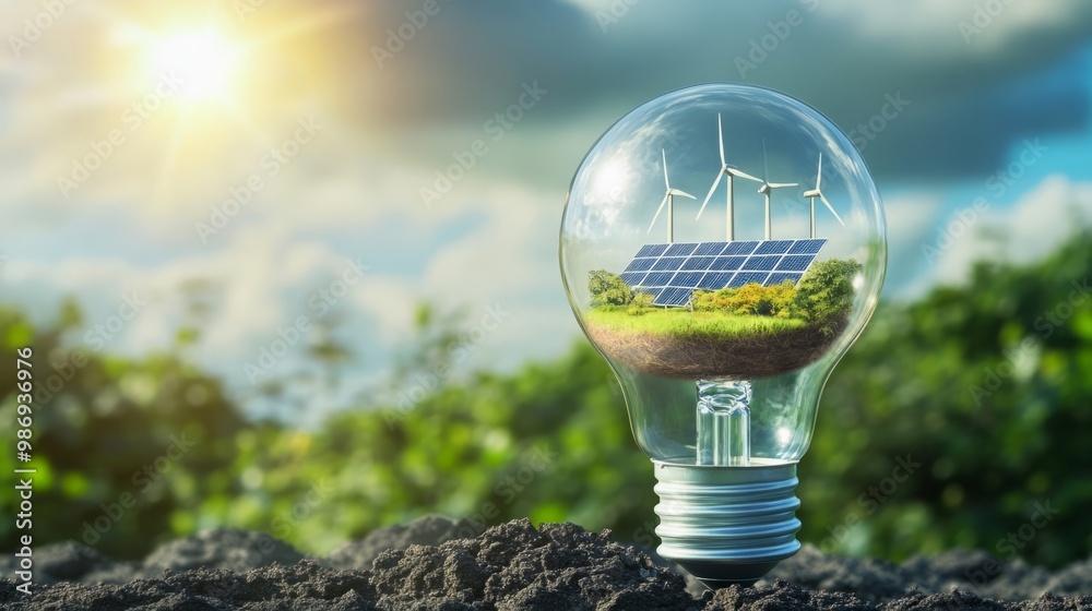 Illuminating Clean Energy: Light Bulb with Integrated Wind Turbines and ...