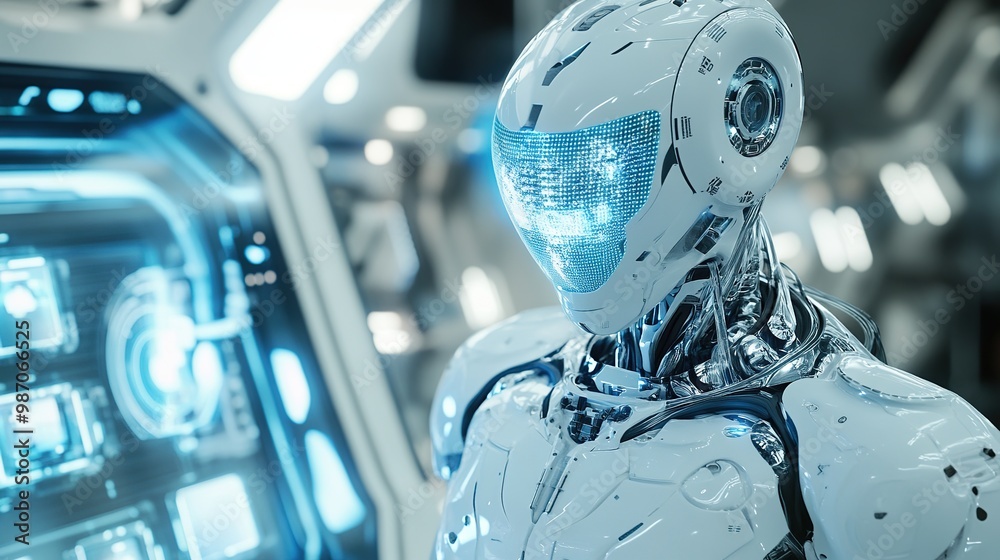 Advanced humanoid robot using artificial intelligence with holographic ...